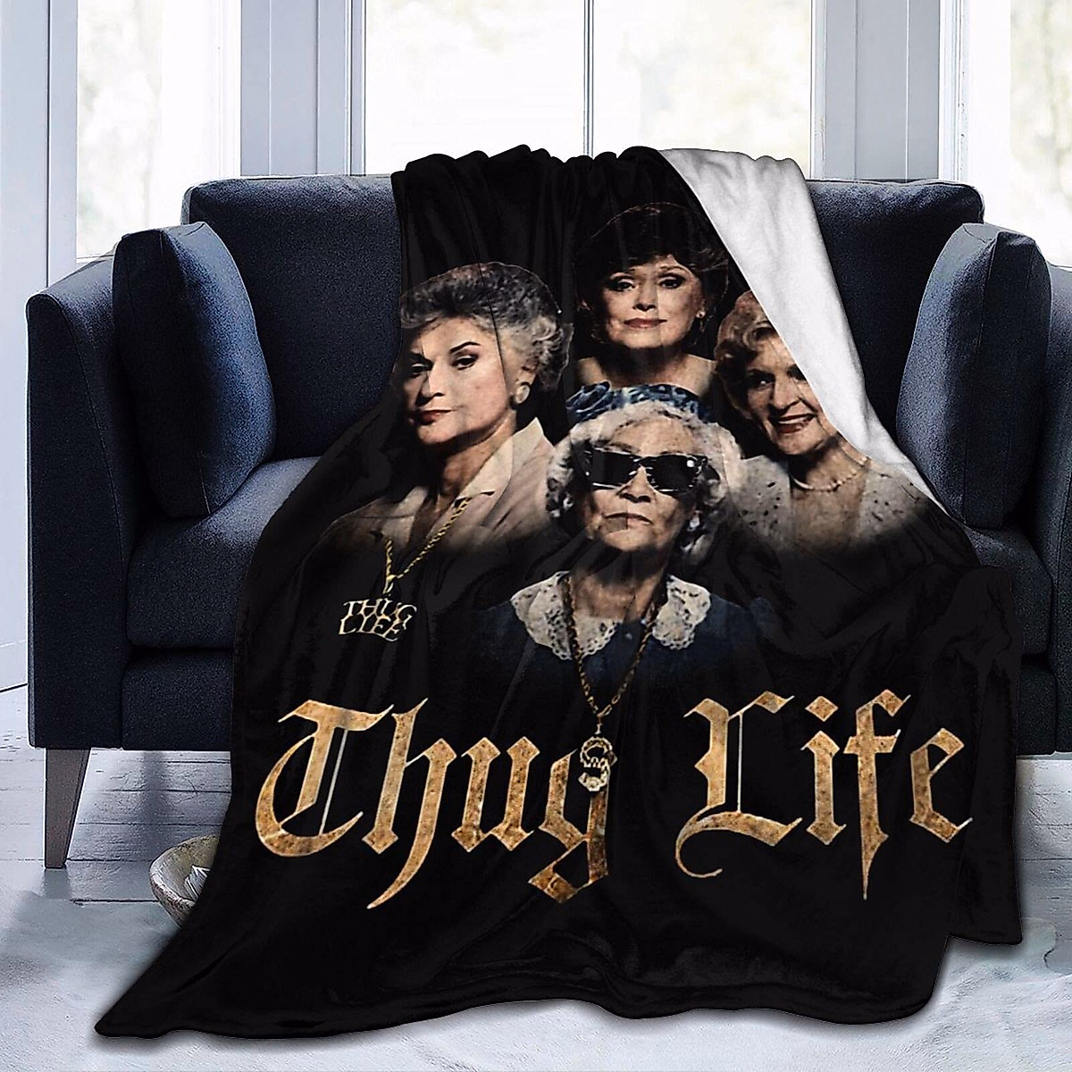 Golden Girls Fleece Throw Blanket for Couch, Soft, Plush, Fluffy, Warm, Microfiber, Lightweight, Cozy – Perfect for Bed, Sofa