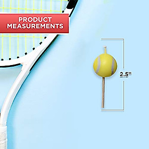 Tennis Ball Birthday Candles (5-pack, Spherical Tennis Ball Birthday Candles on Picks) Tennis Party Collection by Havercamp