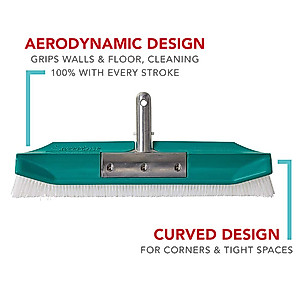 SweepEase 654367706299-100% POLY-18 Stingray Pool Brush, 18-Inch, Green