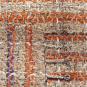 SAFAVIEH Cape Cod Collection Accent Rug - 4' x 6', Orange & Natural, Handmade Stripe Jute & Cotton Braided Tassel, Ideal for High Traffic Areas in Entryway, Living Room, Bedroom (CAP844P)