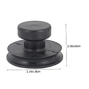 Milisten 2pcs Black Spiritual Meditation Knob Nepal Suction Healing Practical for Buddha Rubber Handle Bowl Sound Tool Tibetan Premium Singing Accessories Lifting