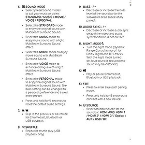 HCDZ Replacement Remote Control for Harman Kardon Enchant 1300 800 All in One 13-Channel Soundbar