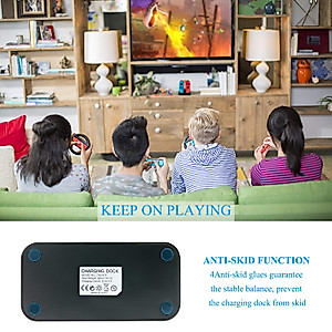 Charging Dock Station Compatible with Pro Controller/Joy Cons, FYOUNG Controller Charger Replacement for Switch/Switch Lite/Switch OLED with a Type-C Charging Cable- Black