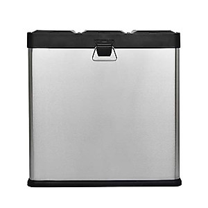 Step N' Sort The 16-Gal. 3-Compartment Stainless Steel Trash and Recycling Bin