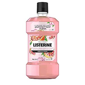 Listerine Zero Alcohol Mouthwash, Oral Rinse Kills up to 99% of Bad Breath Germs, Limited Edition Grapefruit Rose Flavor, 500 mL