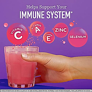 Airborne 1000mg Vitamin C with Zinc Effervescent Tablets, Immune Support Supplement with Powerful Antioxidants Vitamins A C & E - 36 Fizzy Drink Tablets, Very Berry Flavor