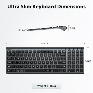 iClever DK05 Bluetooth Keyboard and Mouse Combo - 2.4G Wireless Rechargeable Keyboard Mouse, Compact Design with Numeric Keypad, Multi-Device Connection, Comfortable Typing for PC/Laptop/Windows/Mac