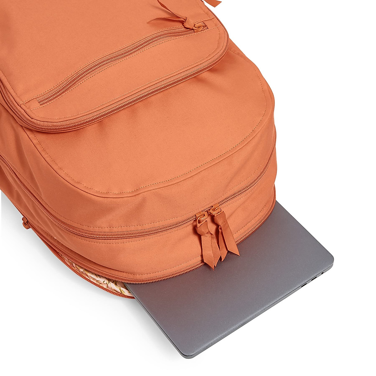 Vera Bradley Women's Cotton Campus Backpack, Orange Bell Pepper - Recycled Cotton, One Size