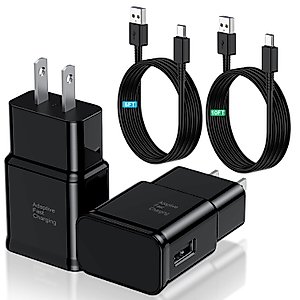 Type C Charger Fast Charging, 2Pack USB C Android Phone Wall Charger Block & 6+9.5ft Charge Cable Cord for Samsung Galaxy S10 Plus/S10e/S9/S8 (Plus, Active), S22/S21/S20 (Ultra/ +), Note 20 10 9 8