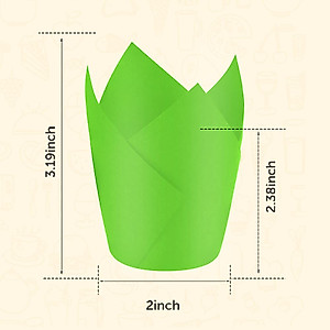 Tulip Cupcake Liners 100-Count Baking Cups Standard Tulip Muffin Cupcake Natural Cupcake Paper Liners for Wedding Birthday Christmas Party Baby Shower Anniversaries All Festivals