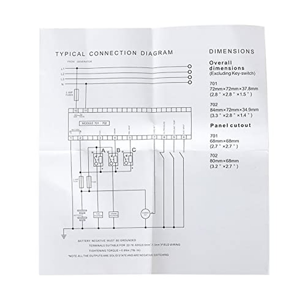 Timunr DSE702K-AS Generator Controller with Key, Generator Accessory Self Start Control Generator Controller