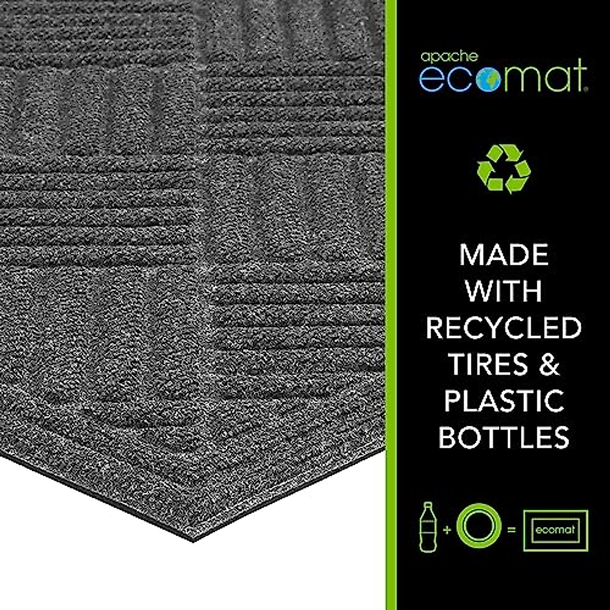 Apache Mills Textures Crosshatch Entrance Mat, 3-Feet by 5-Feet, Charcoal (60-461-1901-3x5)