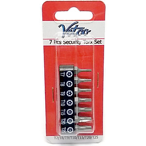 VETCO 7-Piece Security Torx Bit Set T-7, T-8, T-9, T-10, T15, T20, T25