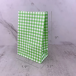 25pcs Party Favor Bags Colorful Paper Bags Rainbow Treat Bags Checked Gift Bags Goodie Bags with Stickers for Birthday Party Baby Shower Holiday Celebration