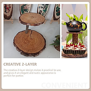 NOLITOY Tiered Tray Tiered Tray Tiered Tray Wooden Cupcake Holder 2 Tiered Cake Stand Rustic Cake Holder Stand Wedding Cupcake Stand Holder for Weddings Wedding Decor Wedding Decor Wedding Decor