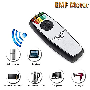 Tookie LED EMF Meter Magnetic Field Detector Ghost Hunting Indoor Outdoor Home School(Black)