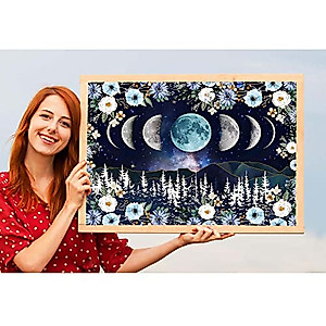 Moon Diamond Painting Kits for Adults -Flower 5D Diamond Art Kits, Full Drill Diamond Painting,Gem Arts and Crafts for Beginner Kids Home Wall Decor 16 x 12 Inch