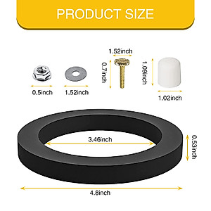 UGSHY 1 PC 385311652 Replace RV Toilet Seal Kit, Mounting Hardware and Seal Compatible for RV Toilet Replacement Seal for RVs, Camper Trailers (Black)