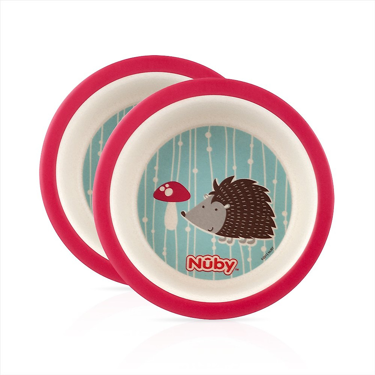 Nuby 2 Piece Bamboo Printed Bowl, Colors May Vary