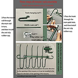 Gold Aluminum Alloy Magic Pants Hangers Space Saving Closet Hangers 5 Layers 4 Uses Multi Functional Pants Rack Heavy Duty Wardrobe Organizer Racks for Jeans, Suit Pants， Towel (2 Pack)