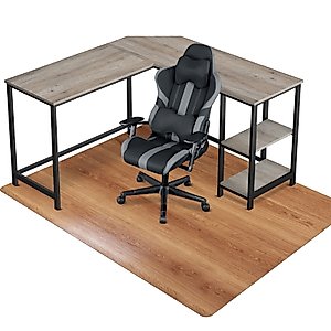 SALLOUS Chair Mat for Hard Floors, 63" x 51" Vinyl Protector Chair Mat for Hard Surface, Rectangular Desk Chair Mat for Home Office (White)