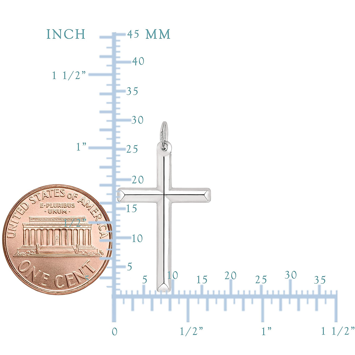 Jewelry Affairs Sterling Silver Cross Pendant, 15 x 30 mm