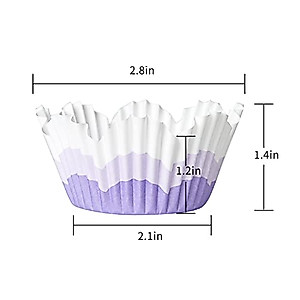 Barry's Home Standard Size Baking Cups, No Smells Rainbow Cupcake Liners, Paper Grease Proof Petal Muffin Wrappers, Pack of 192 (Strawberry Ice & Lavender)