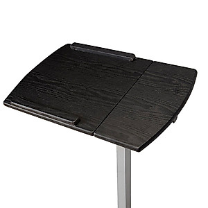 Kcelarec Mobile Laptop Desk Mobile Small Standing Desk Pneumatic Adjustable Height, Portable Rolling Desk Laptop Cart Ergonomic Mobile Desk with Lockable Wheels (Black)