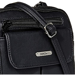 MultiSac womens Zippy Triple Compartment Crossbody Bag Cross Body, Black (Vintage Nappa), One Size US
