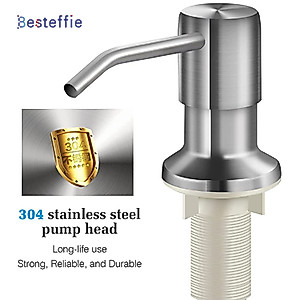 Soap Dispenser for Kitchen Sink,Kitchen soap Dispenser,47" Tube Connects Directly to Soap Bottle,No More Refills(Brushed Nickel).