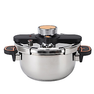 Pressure Cooker Stainless Steel Efficient Fast Heating Large Capacity Canning Pot for Home Kitchen (4L)