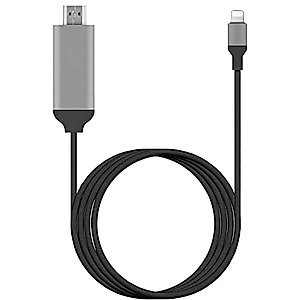 [Apple MFi Certified] Lightning to HDMI Adapter, HDTV Cable Adapter Compatible with iPhone,iPad,iPod 1080P Digital AV Sync Screen Connector on HD TV Monitor Projector-NO Need Power Supply (6.6 Feet)