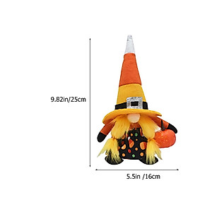 Abaodam 2pcs Halloween Gnomes Plush Elf Decoration Scandinavian Gnome Doll Ornament for Tiered Tray Decor Halloween Party Favor Trick or Treat
