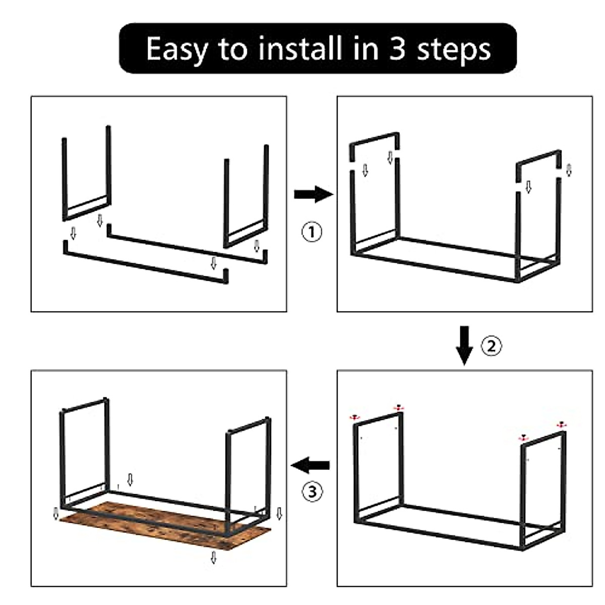Zanzio Computer Desk with 8 Storage Hooks, 51.1 Inches Simple Style Home Office Desk Writing Study Table with Stable Metal Frame, Easy Assembly, Vintage Brown