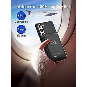 NEWDERY Galaxy S23 Battery Case, Qi Wireless Charging, Fast Charging, Sync Data Supported, 4700mAh Ultra Slim Portable Rechargeble Charger Case for Samsung S23 6.1"(2023 Newest) Black