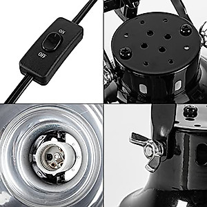 REPTI ZOO 5.5 inch Reptile Light Fixture, 100W Deep Dome Reptile Heat Lamp Fixture, Optical Reflection Cover Reptile Dome Light Fixture for Terrarium Tank, Angle Adjustable