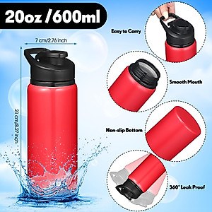 Gejoy 14 Pcs Aluminum Water Bottle Bulk Reusable Sport Bottle with Snap Cap Lightweight Multipack Leak Proof Easy Carry Travel Bottle for Gym Hiking Camping Running Cycling Outdoor, 14 Colors (20 oz)