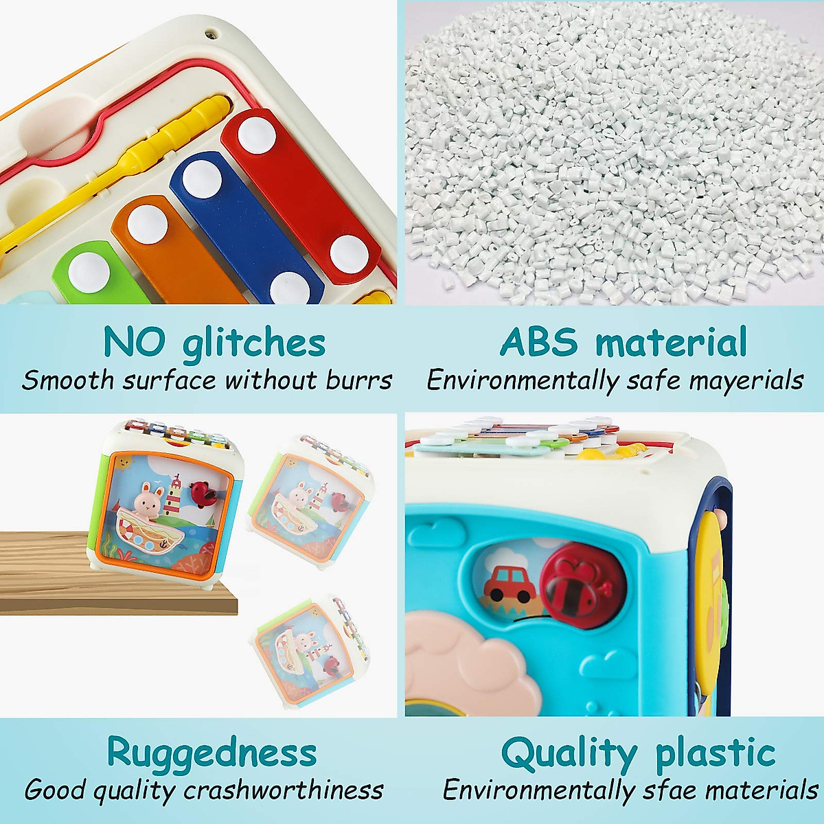 Tikooere Activity Cube Toys for 1 Year Old Gift,Toddler Toy for 12-18 Mouths with Music,Educational Learning Toys Christmas Birthday Gifts for Boys Girls Toddlers 1 2 3 Years Old(Green)