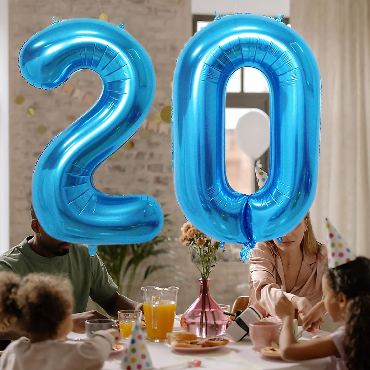 QWEQWE Blue Number 36 Balloons 40" Foil Number Balloon 36th Birthday Balloons Digit 36 Helium Big Balloons for Birthday Party Decorations Wedding Bachelorette Bridal Shower, Blue Number 36 (2Pcs)