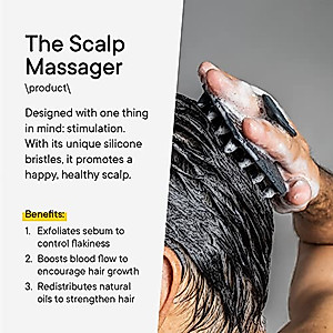 Tooletries - Scalp Massager & Hook - Silicone Toiletry Scrubber & Holder, Shower & Bathroom Accessory - Features Silicone-Grip Technology, Removable & Reusable