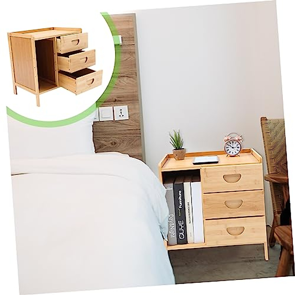 Homoyoyo 1pc Bedside Table Sofa Side Table Night Table Couch End Tables Mini Furniture Wood Decor Home Furniture Sofa Bedside Table Simple Wood Night Table Wooden Bedside Table Locker Books