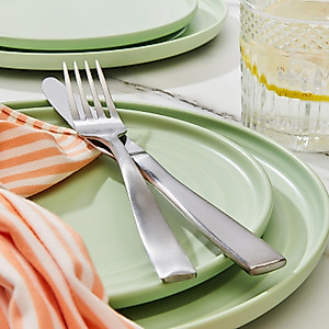 HIKAA 20PCS Extra Thickness Satin Loft Heavy Duty Silverware Set Stainless Steel Flatware Set, Service for 4, Matte Satin Polished Cutlery Set, Dishwasher Safe