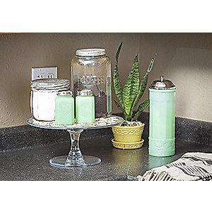 Tablecraft HJ714 Straw Jar with Metal Lid, Green