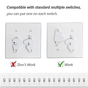 Toggle Light Switch Guard, ILIVABLE Child Proof Switch Plate Cover Rotary Lock Protects Your Lights from Being Accidentally Turned On or Off by Children and Adults (White, 2 Pack)