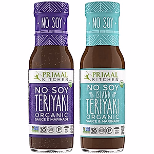 Primal Kitchen No-Soy Teriyaki Sauce Variety Pack, Whole30 Approved, Certified Paleo, and Keto Certified, Includes 1 Island Teriyaki & 1 Original No Soy Teriyaki