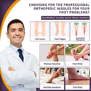 Insoles for Plantar Fasciitis, DynWalker Orthotic Inserts,Metatarsalgia Insoles,Relieve Achilles Tendonitis,overpronation, L