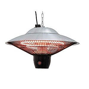 Westinghouse Infrared Electric Outdoor Heater With LED light, Hanging Patio Heater with Remote Control, 2 Settings for Radiant Heat, Heats all year round, Waterproof and Dust Resistant,Black