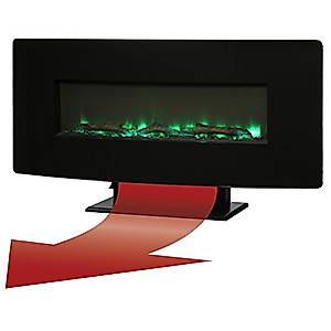 Muskoka 48" Curved Front Wall Mount Black Glass Electric Fireplace