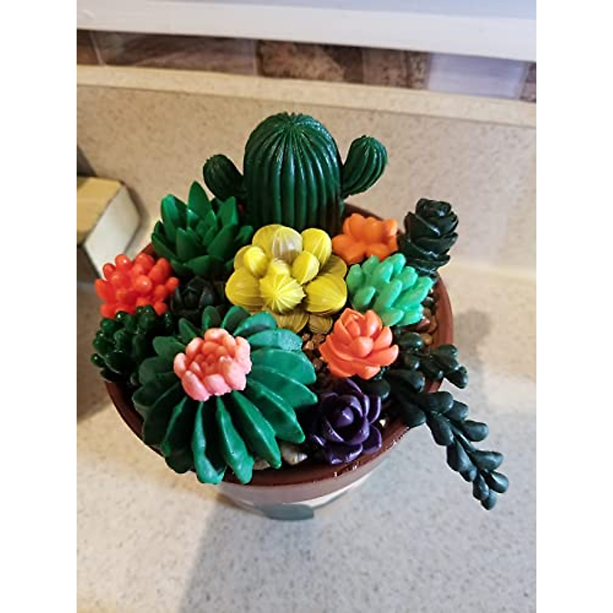 Navani Succulent Silicone Mold, Cactus Resin Mold, Candle Mold Silicone for DIY Handmade Soap, Candle, Cake Decoration - 9 Pcs