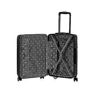 Rockland Pista Hardside Spinner Wheel Luggage Set, Black, 3-Piece (20/24/28)